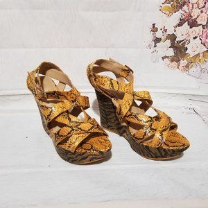 Nicole Lee | Shoes | Tiger Print Paige Wedges Platform Sandals | Poshmark